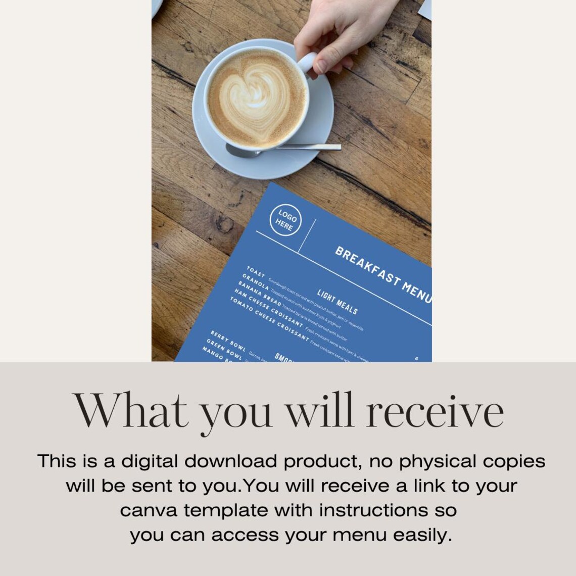 Menu Template, Food, Beverage, Canva Template Restaurant Branding - Etsy