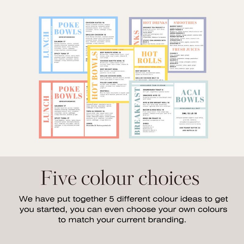 Restaurant Menu Board Template, Food, Beverage, Canva Template ...