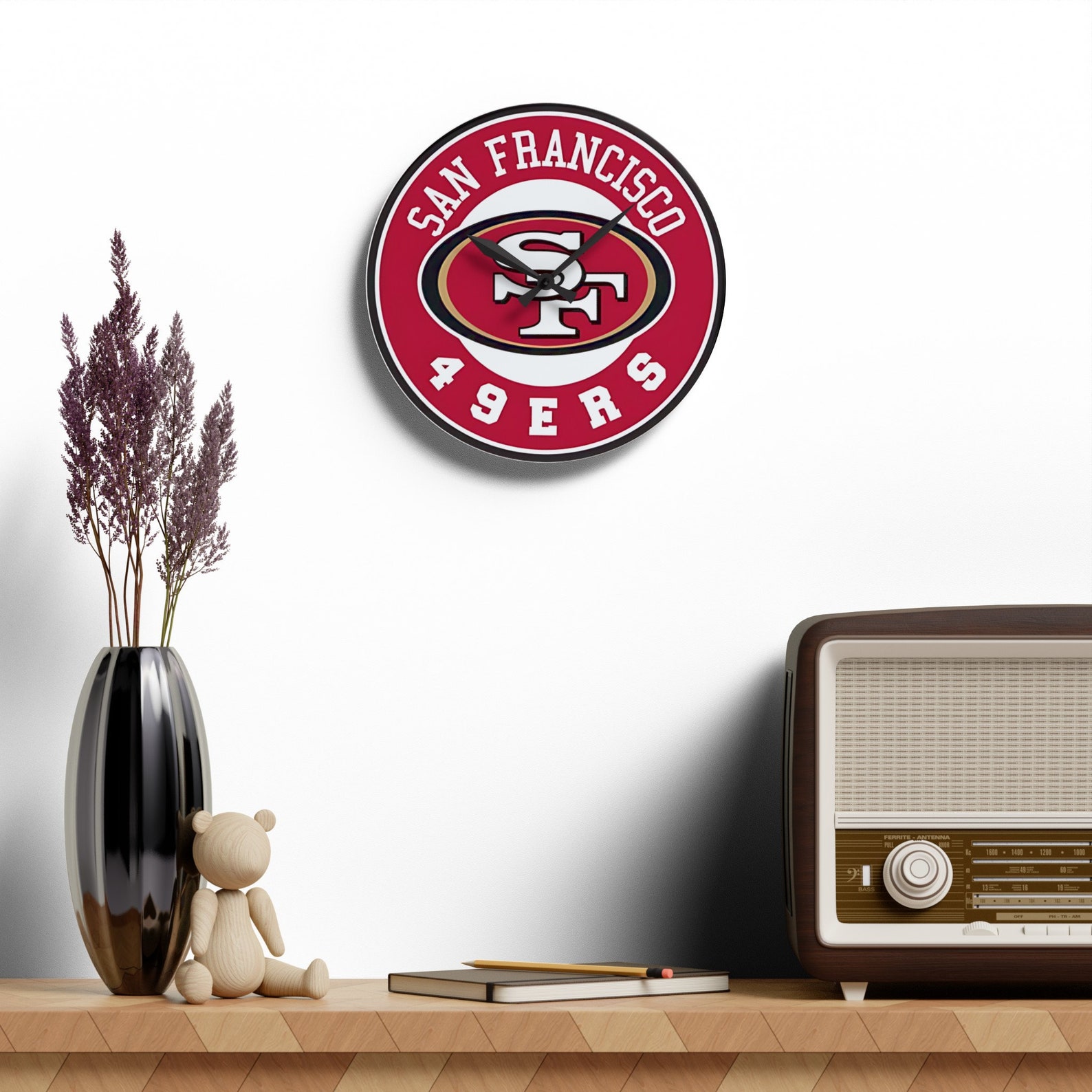 San Francisco 49ers, NFL Clock, Football Fan, Sports Decor, Handmade ...