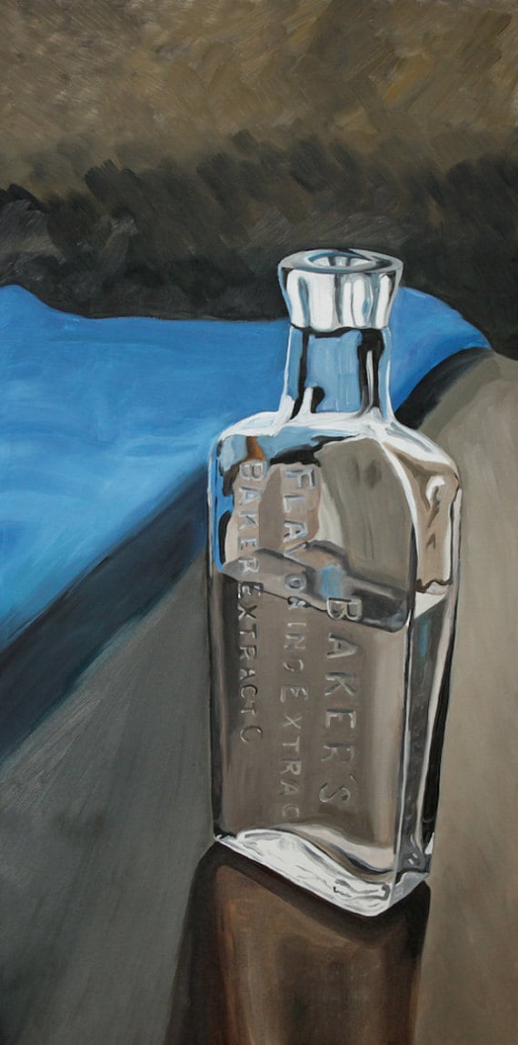 Realistic Minimal Still Life Glass Bakers Flavoring Extracts Vanilla ...