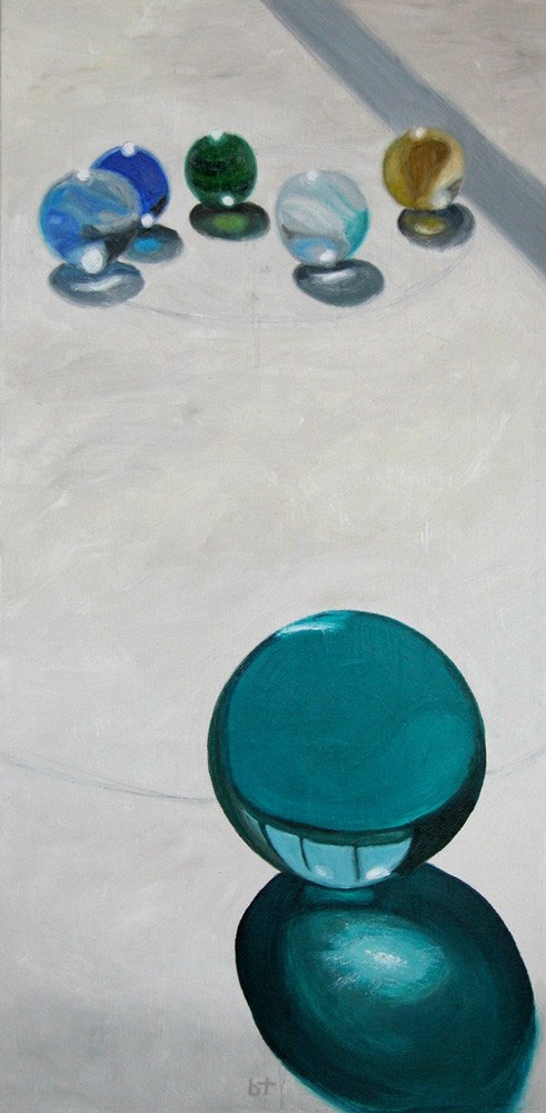 Realistic Painting of Glass Marbles Print of Original Oil Painting ...