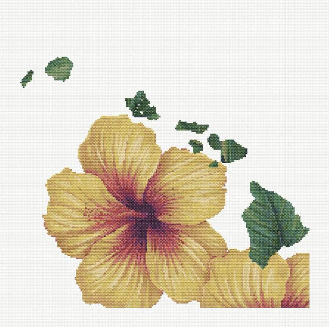 Cross Stitch Pattern | Hawaii State Flower | Yellow Hibiscus | Hawaii ...