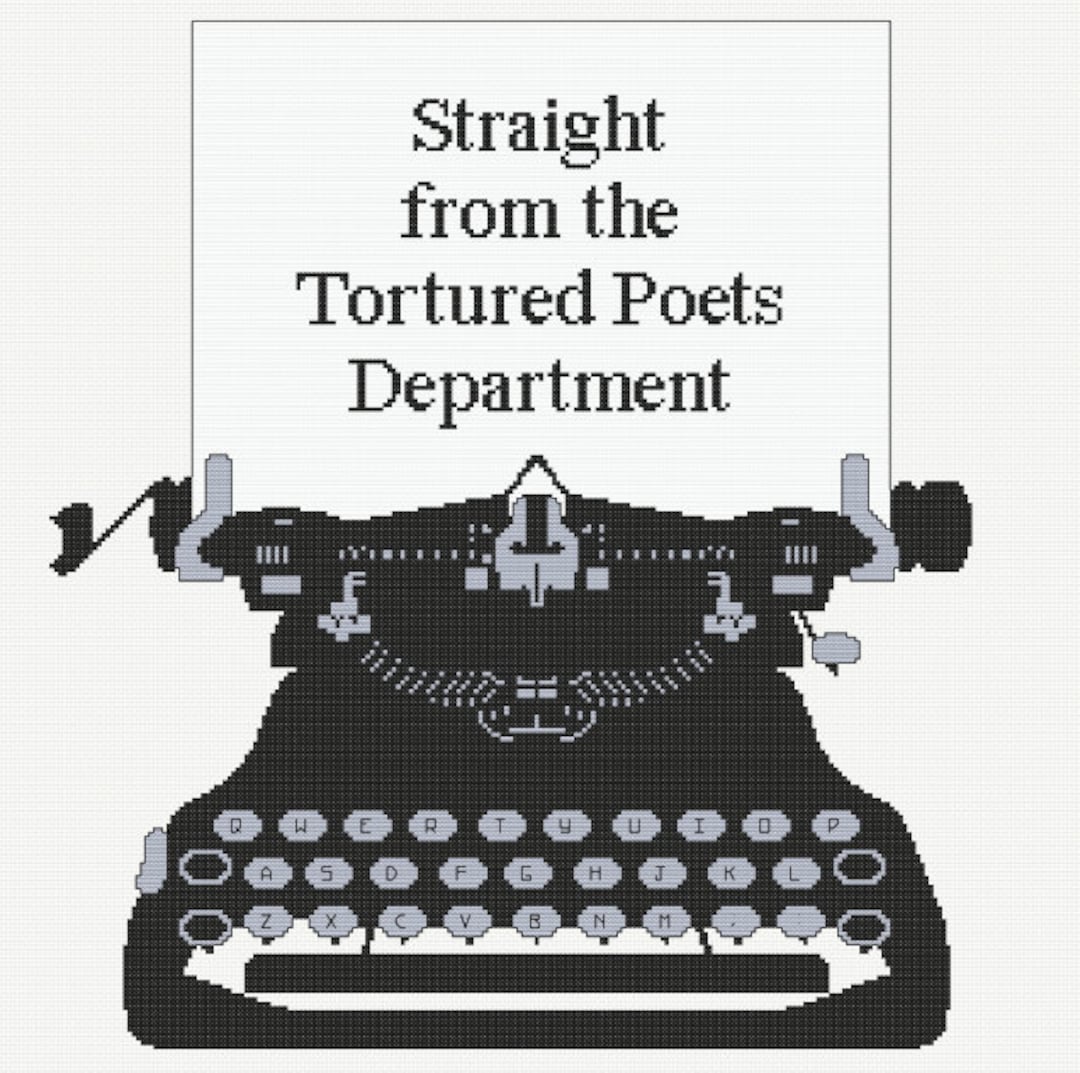 Straight From the Tortured Poets Department Typewriter Cross Stitch ...