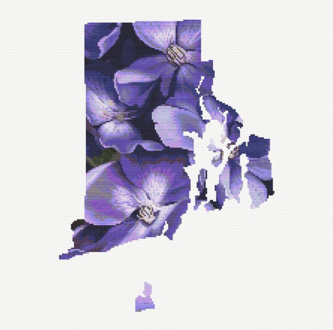 Cross Stitch Pattern | Rhode Island State Flower | Violet | Rhode ...