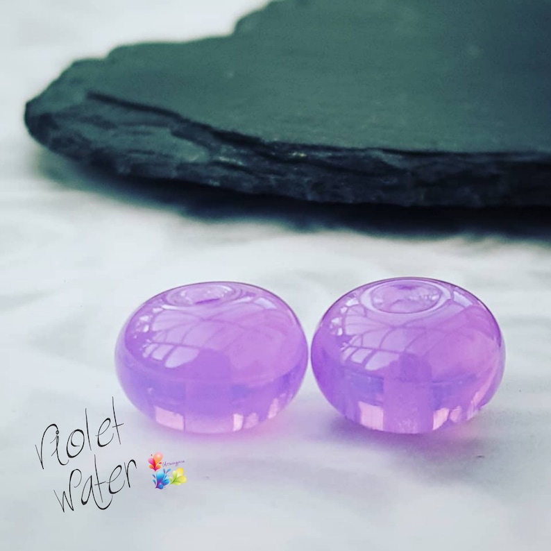 Lampwork Beads Handmade, Small Beads, Water Violet Opal Made to Order ...