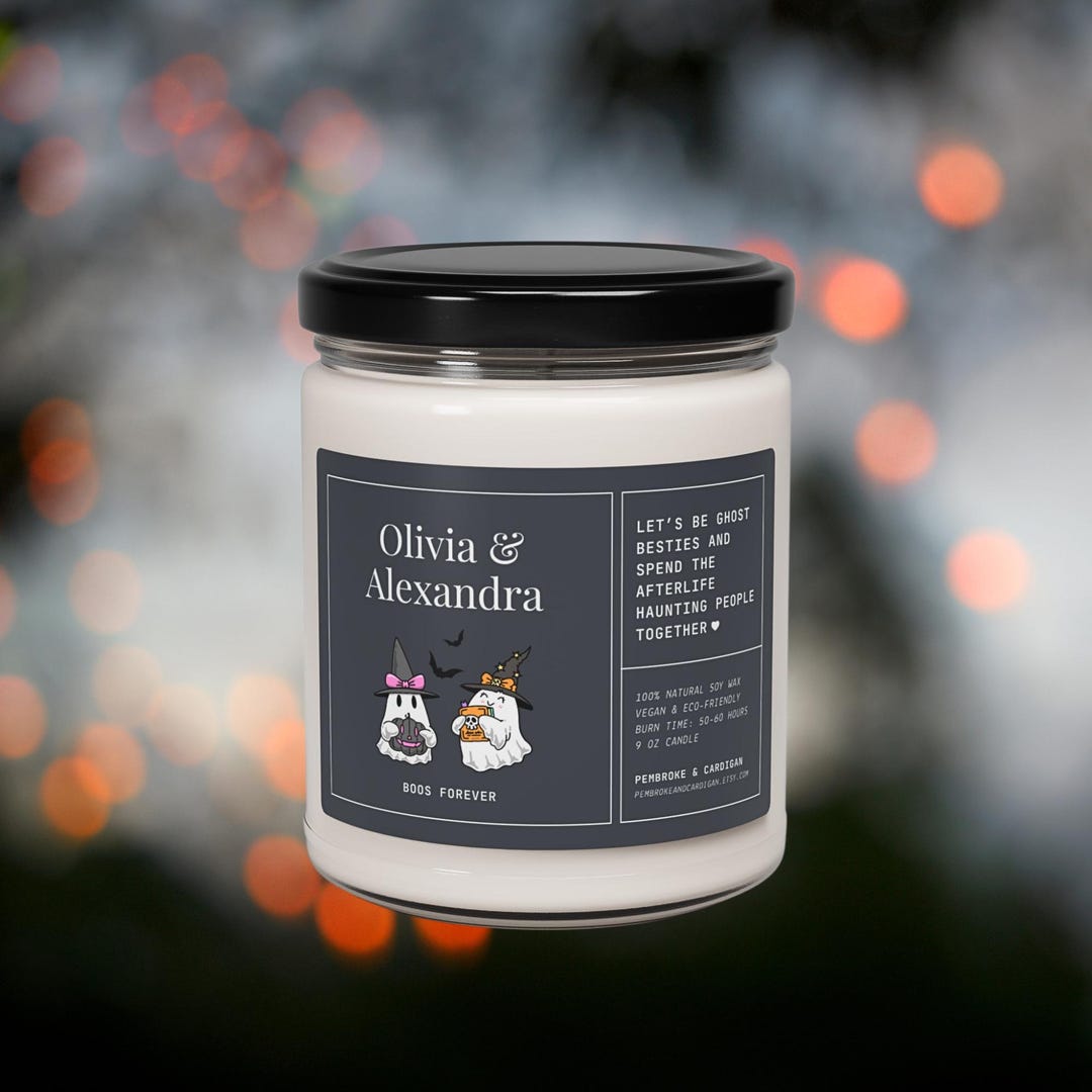 CUSTOM Ghost Besties Candle | Choose Your Scent | Spooky Season ...