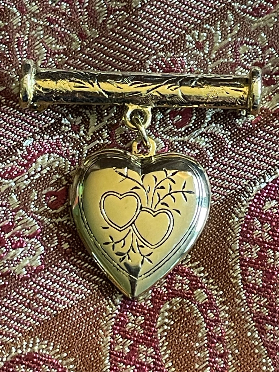 Vintage Goldtone Victorian Style Heart Locket Pin - Etsy
