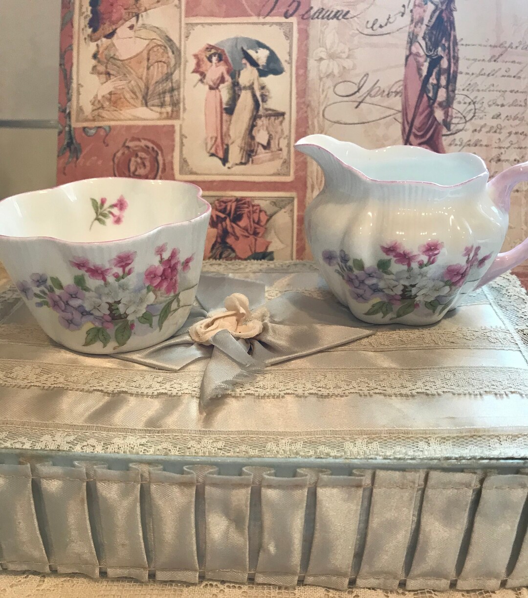 Fine Bone China Creamer and Sugar Set "stocks" by Shelly, England (1945 ...