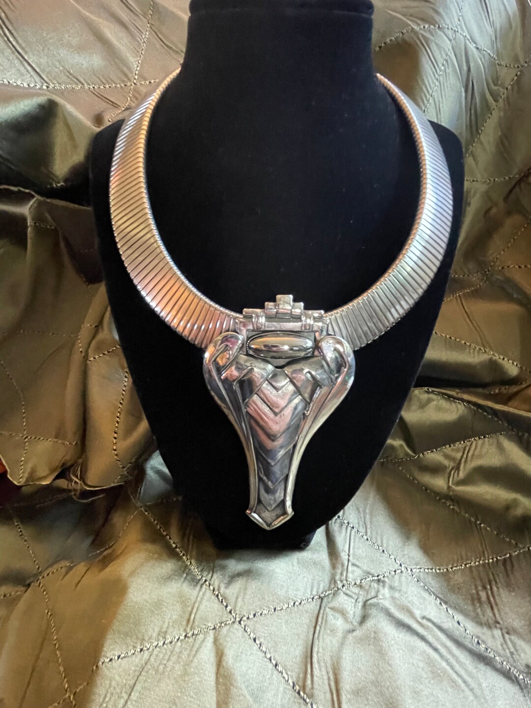 Vintage Ermani Bullatti Silver Art Deco Statement Choker Necklace - Etsy