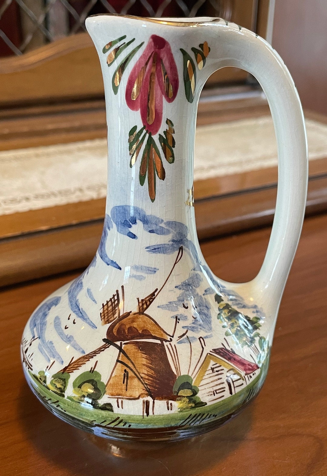 Vintage Multi Colored Small Delft Pitcher - Etsy