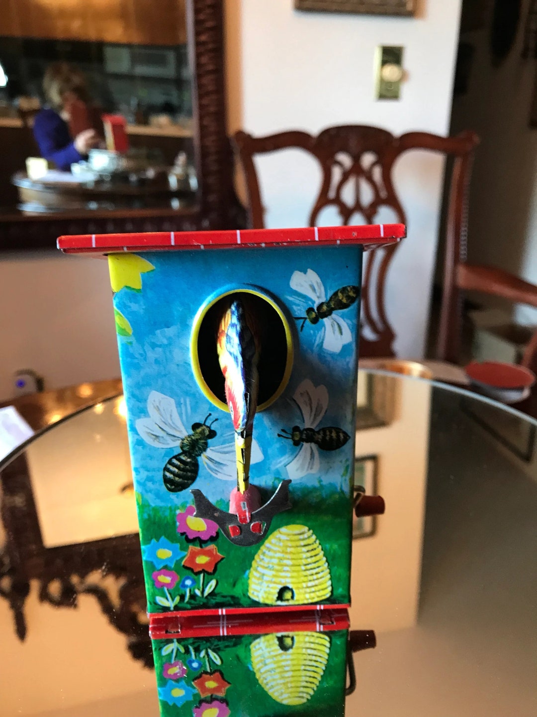 Antique Blue & Red Metal Birdhouse Children's Bank Germany, 1950s - Etsy