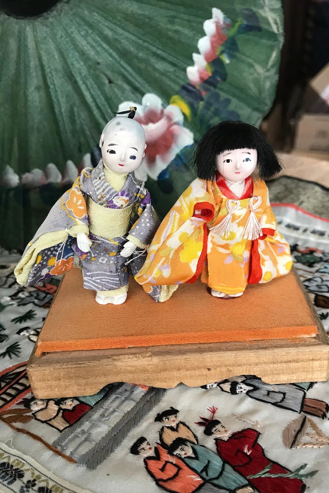 Antique Miniature Japanese Hina Couple Doll Set - Etsy