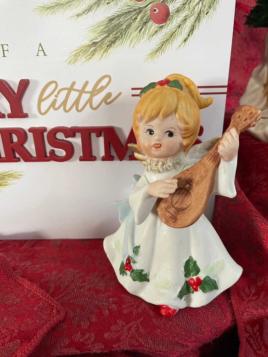 Vintage Set of Porcelain Christmas Angels - Etsy