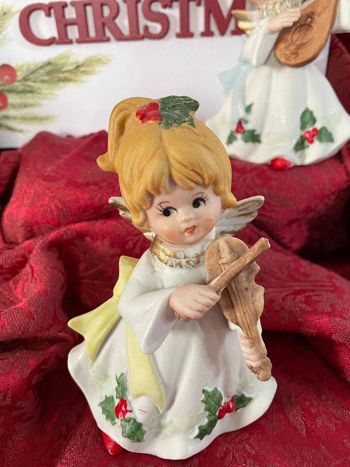Vintage Set of Porcelain Christmas Angels - Etsy