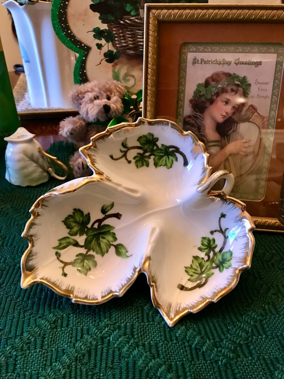 Vintage Ivy Leaf Fine China Dish - Etsy