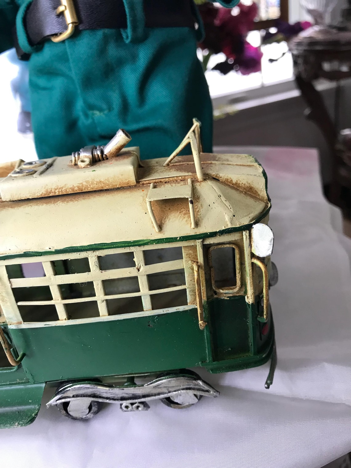 Green and Yellow Metal Tramway Toy Train - Etsy