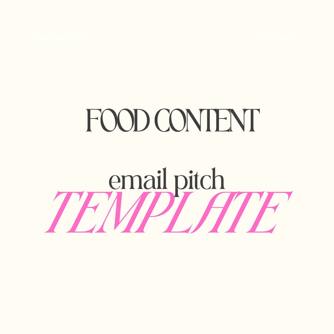 Food Ugc Email Pitch Template - Etsy