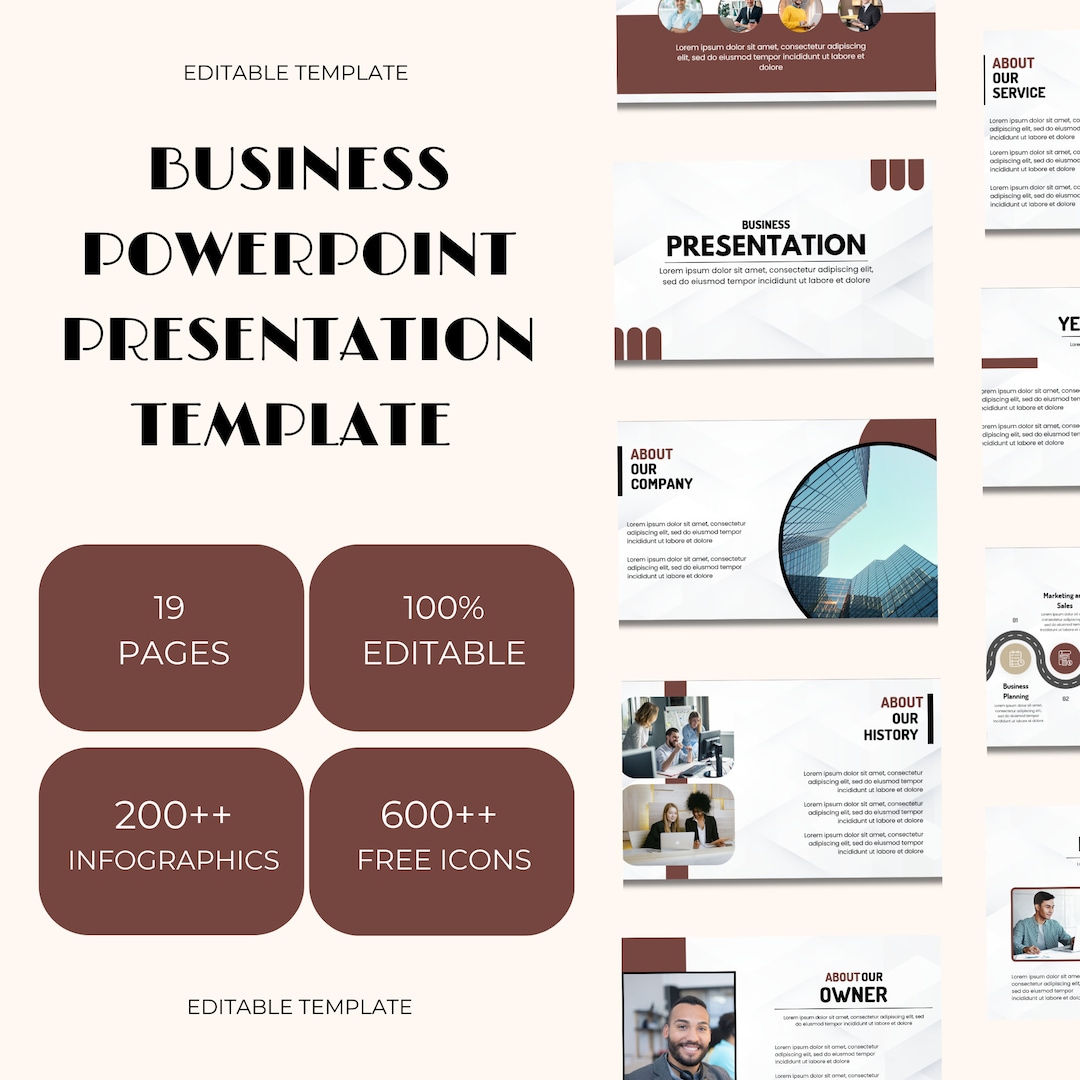 Simple Dark Brown Powerpoint Presentation Template, Easy Editable ...
