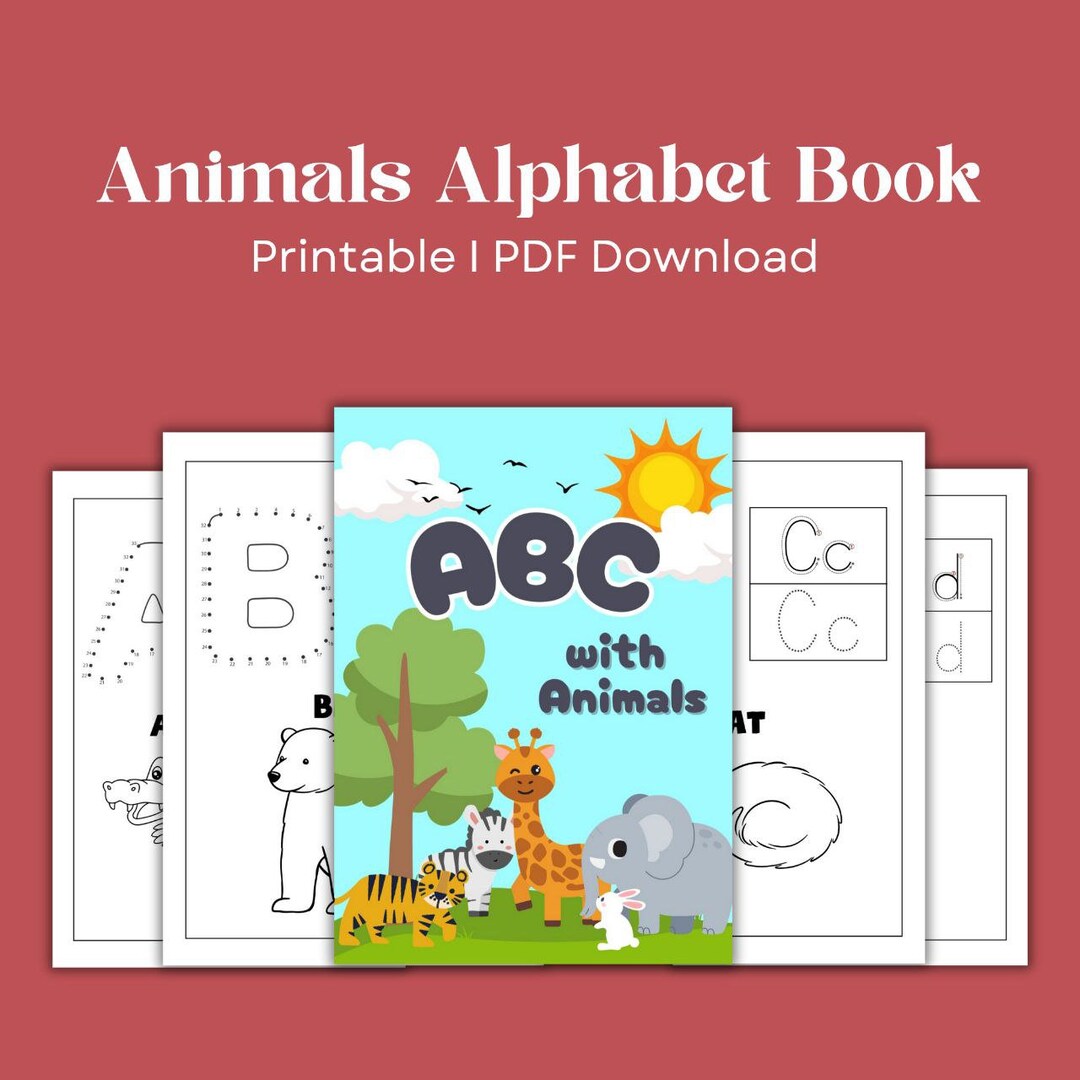 Animals Alphabet Book ABC With Animals Baby Shower Game Printable ...