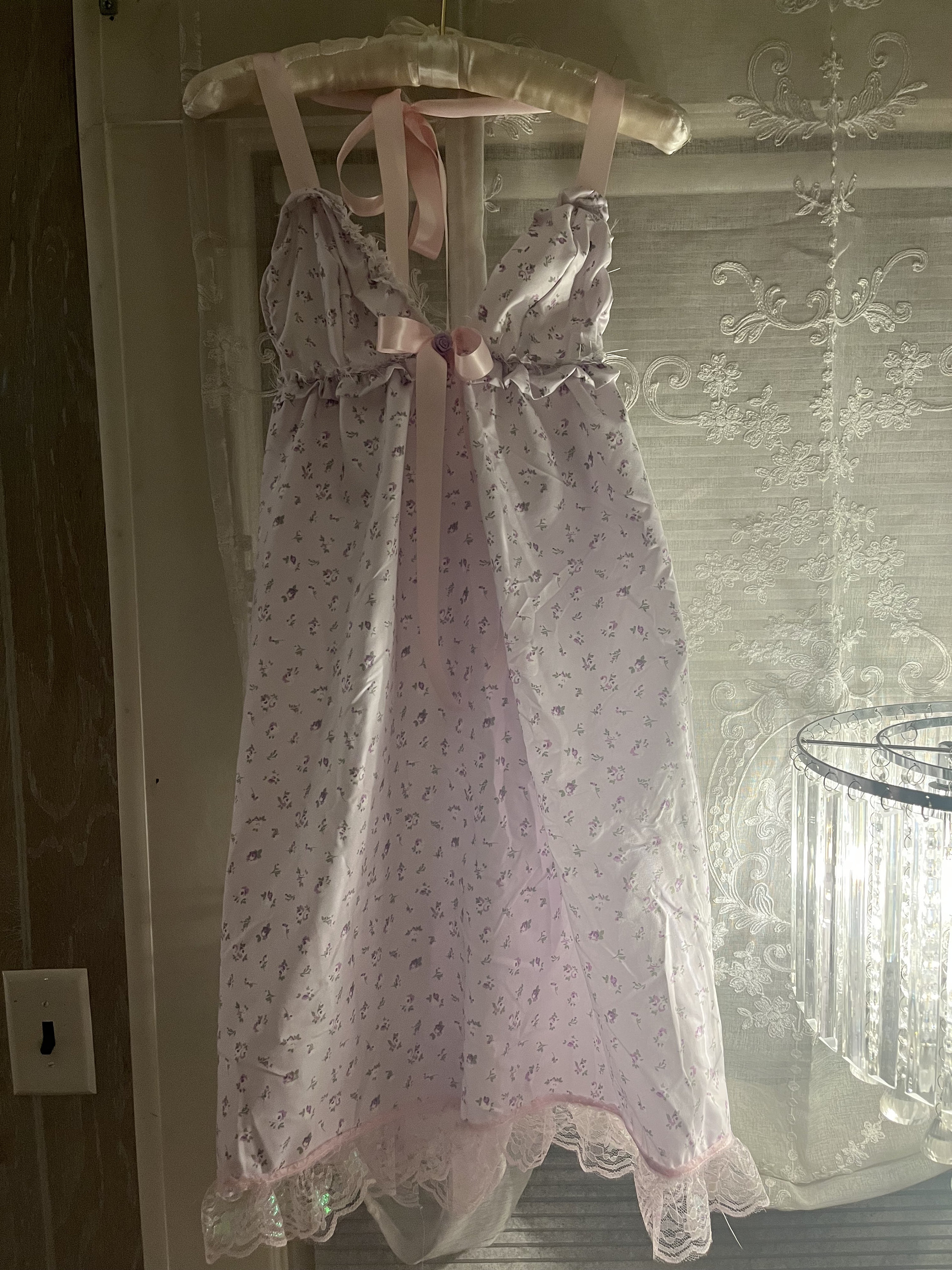Purple Pink Lace Ribbon Bow Coquette Dress Shabby Chic S - Etsy