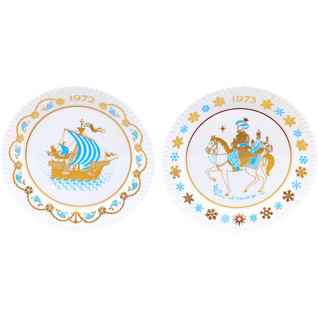 Spode Christmas Plates 1972 & 1973 - Etsy