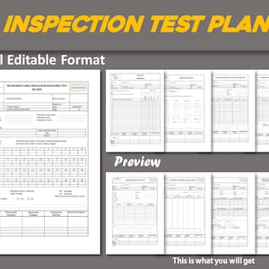 Document Inspection Test Plan ( ITP ) Editable Excel for Contraktor and ...