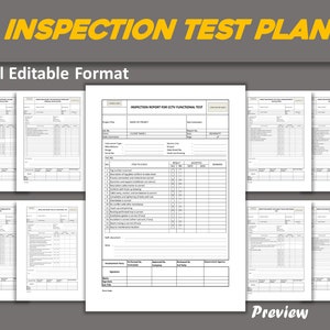 Document Inspection Test Plan ( ITP ) Editable Excel for Contraktor and ...
