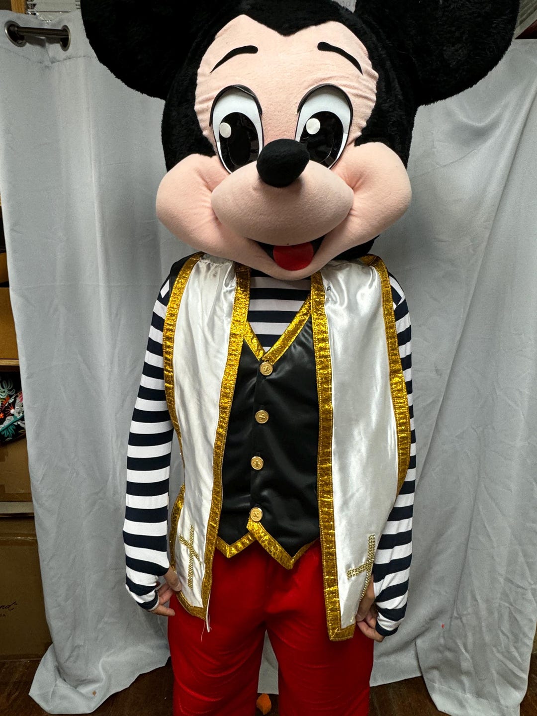 Adult Mascot Costume / Mickey Mouse With Black Vest and Red Pants ...