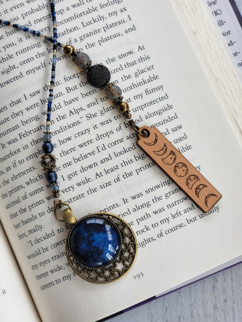 Moon Phase Bookmark Choose Your Moon Unique Bookmark Beaded - Etsy