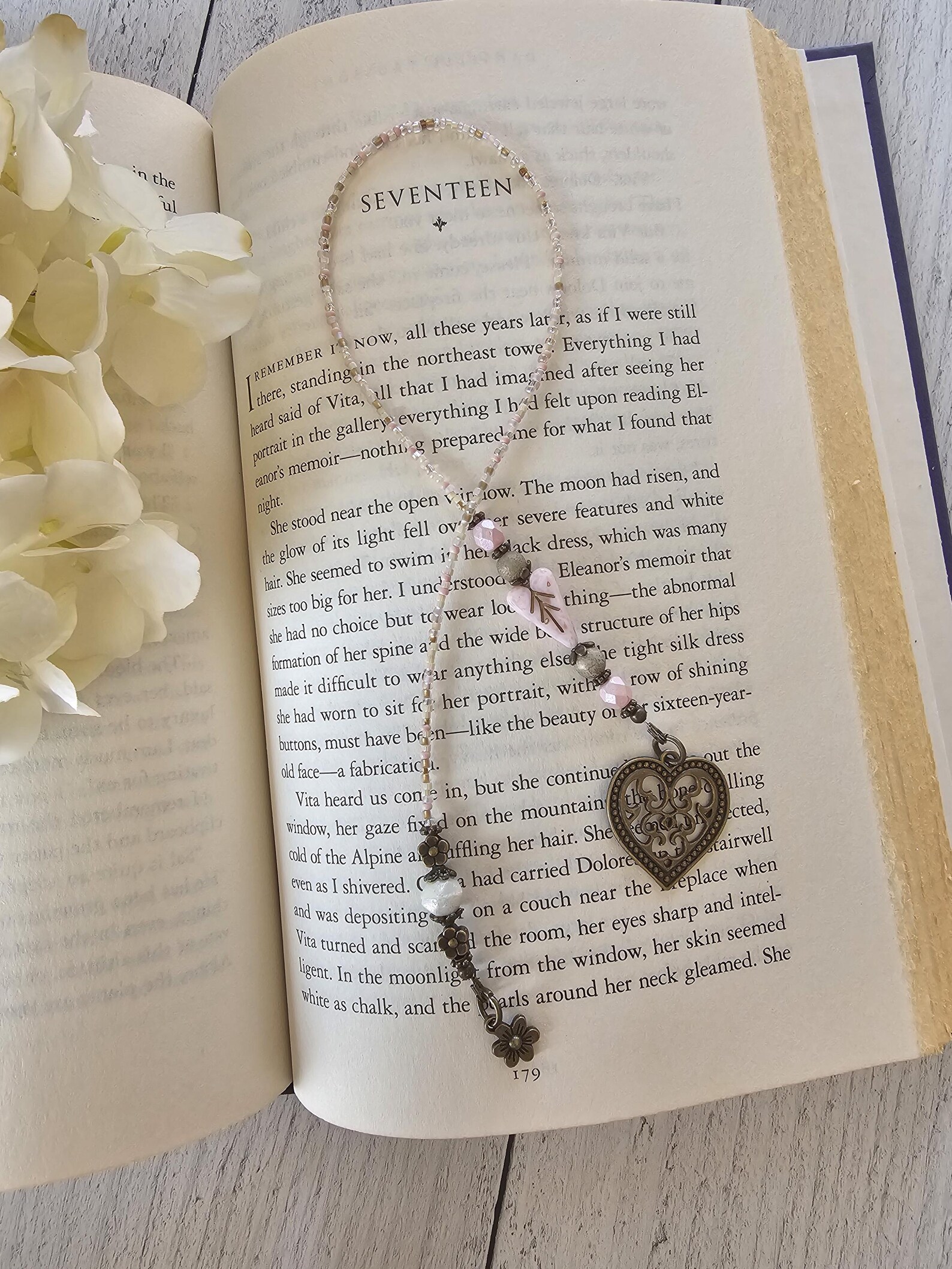 Heart Reader Gift With Flower Charm and Beads - Etsy