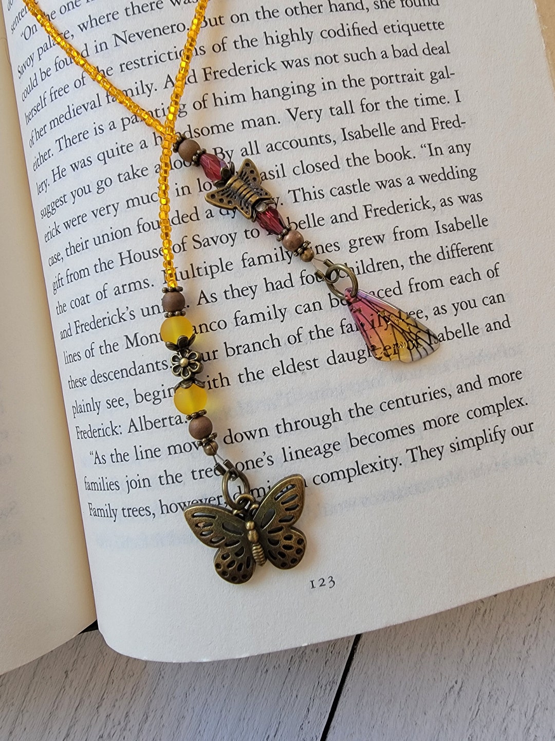 Butterfly Wing Bookmark With Butterfly Bead - Etsy