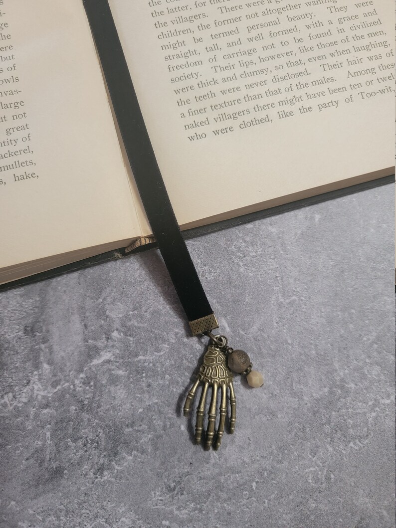 Skeleton Hand and Key Bookmark Gothic Bookmarker Goth Velvet - Etsy