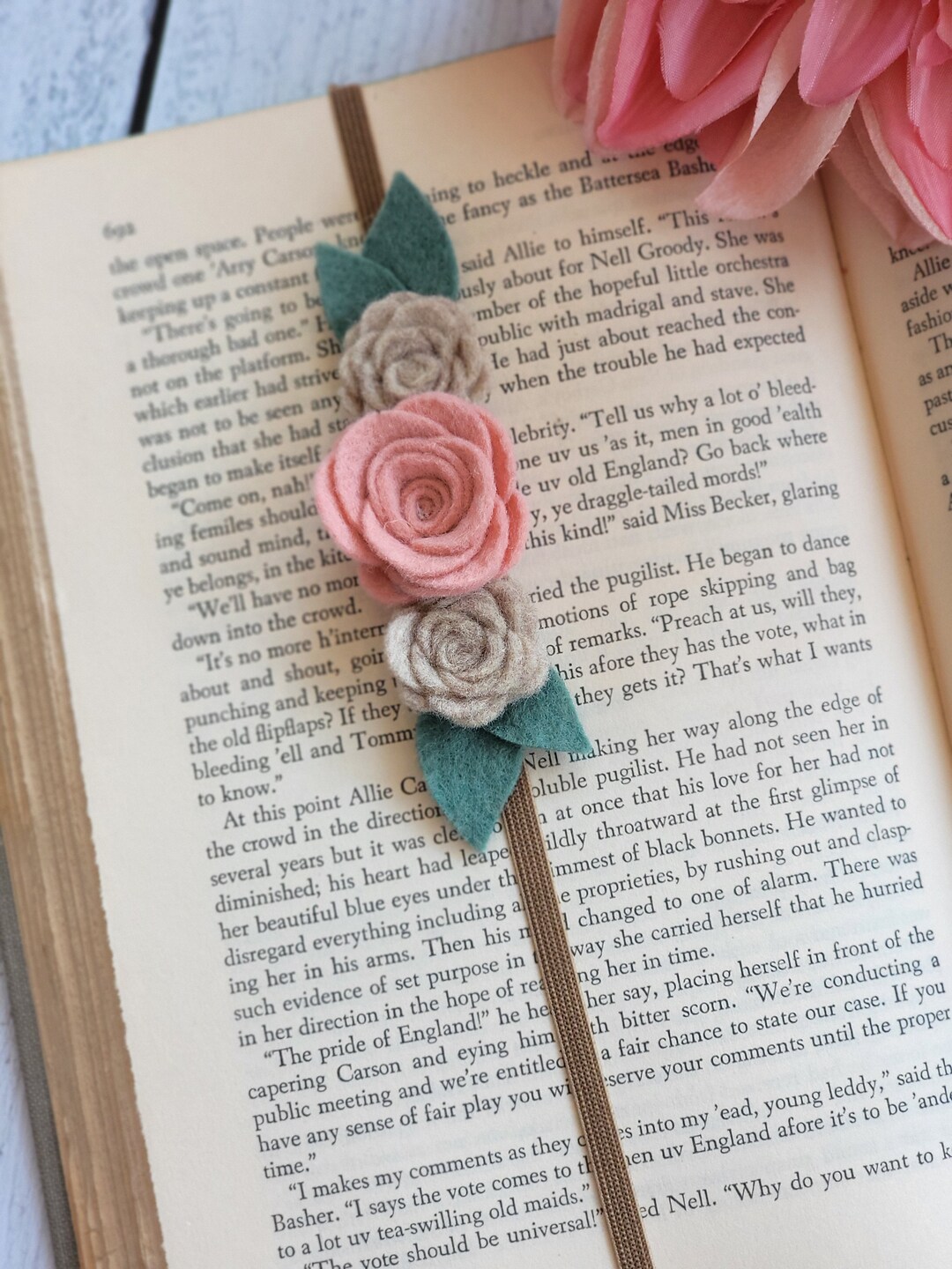 Flower Planner Band, Elastic Flower Bookmarker, Gift for Her, Mother ...