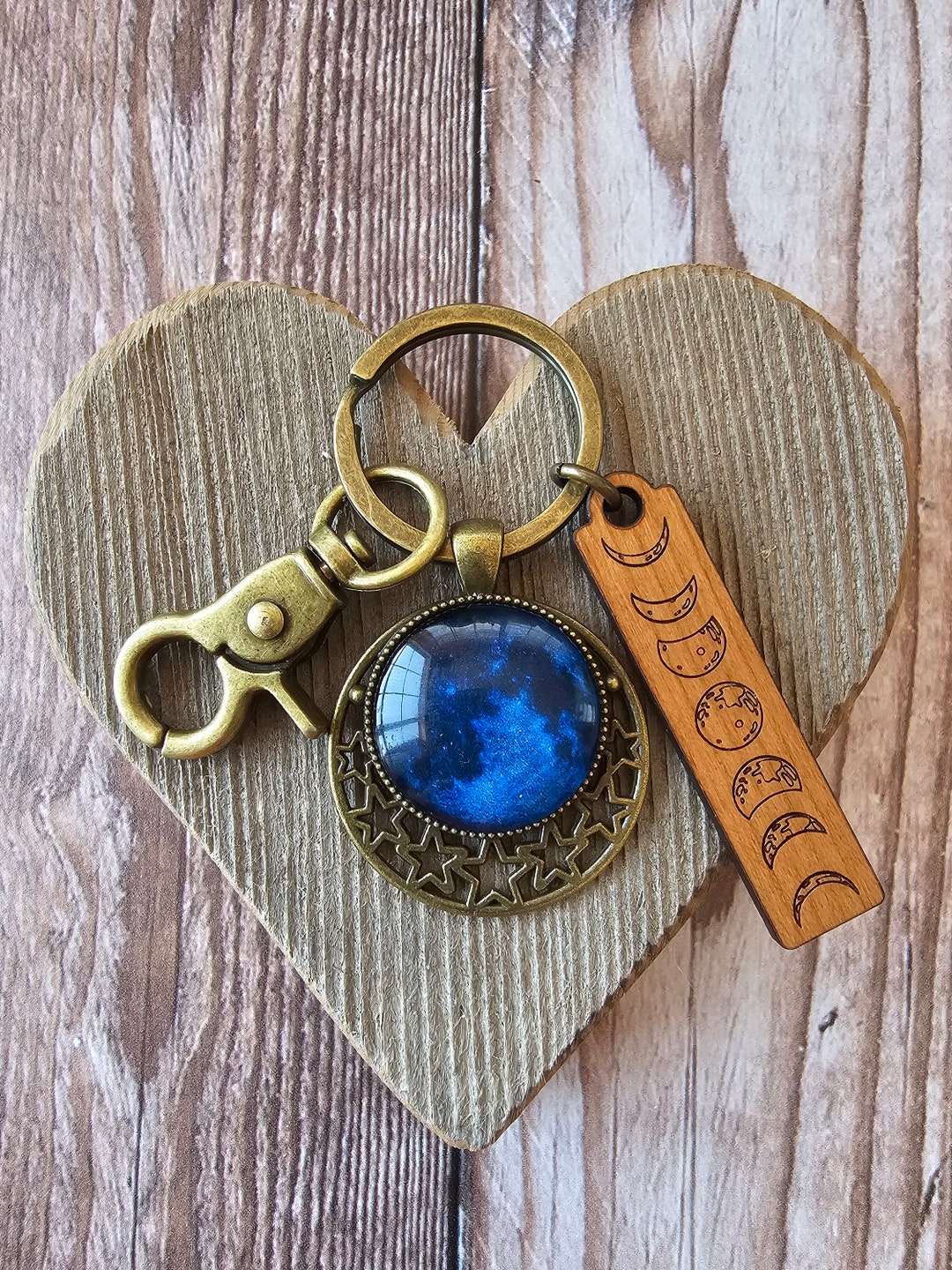 Moon Phase Key Ring, Choose Your Moon Keychain, Unique Lunar Bag Charm ...