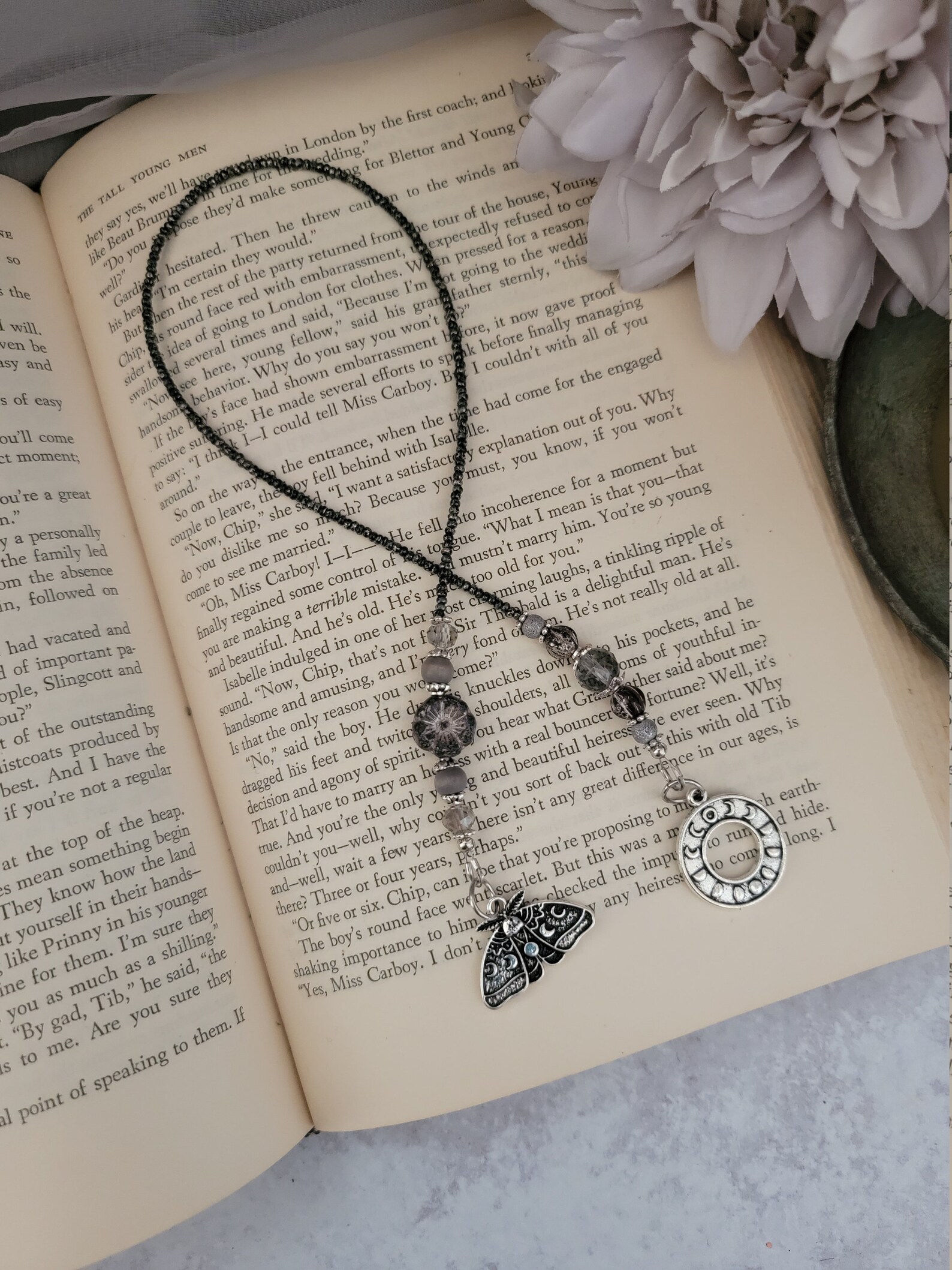 Luna Moth Bookmark, Moon Phase Bookmark, Dark Gothic Bookmark, Book ...