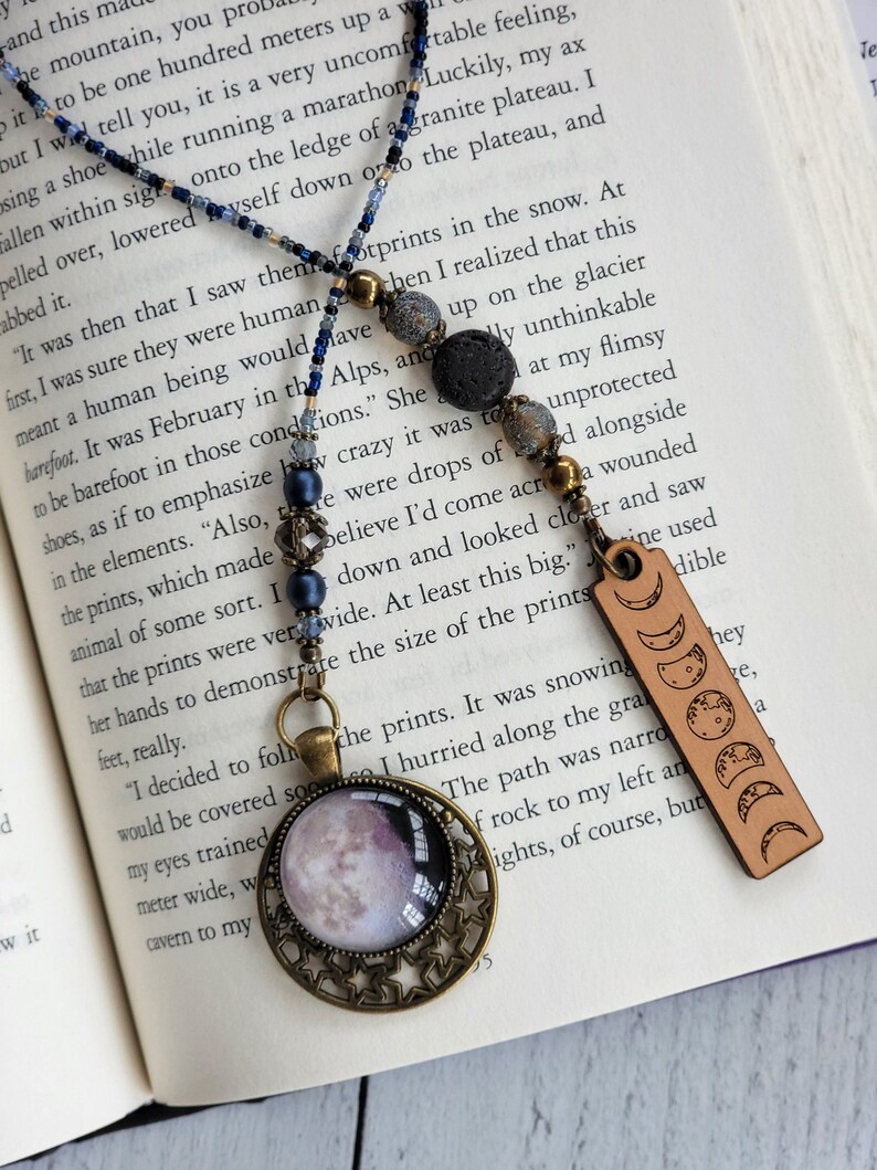 Moon Phase Bookmark Choose Your Moon Unique Bookmark Beaded - Etsy