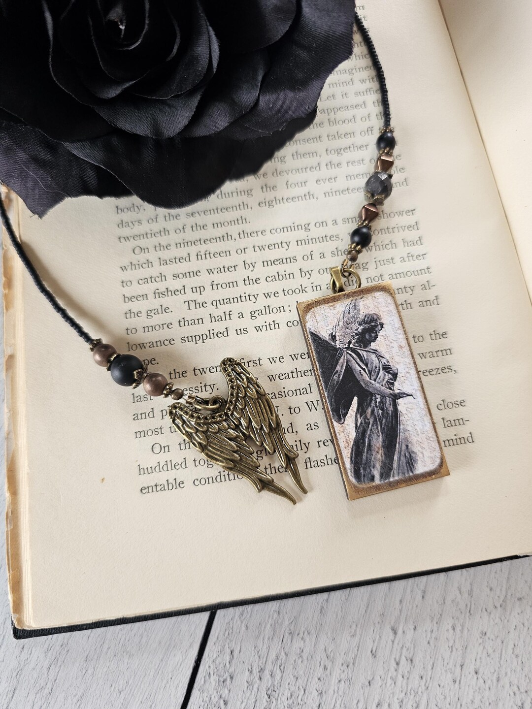 Archangel Bookmark, Concrete Angel, Gothic Grave Marker Bookmark ...