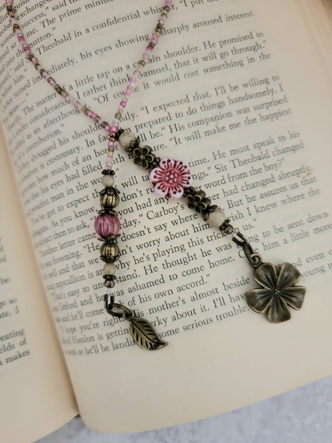 Boho Pink Flower Bookmark, Floral Bookmarker, Boho Bookmark, Free ...