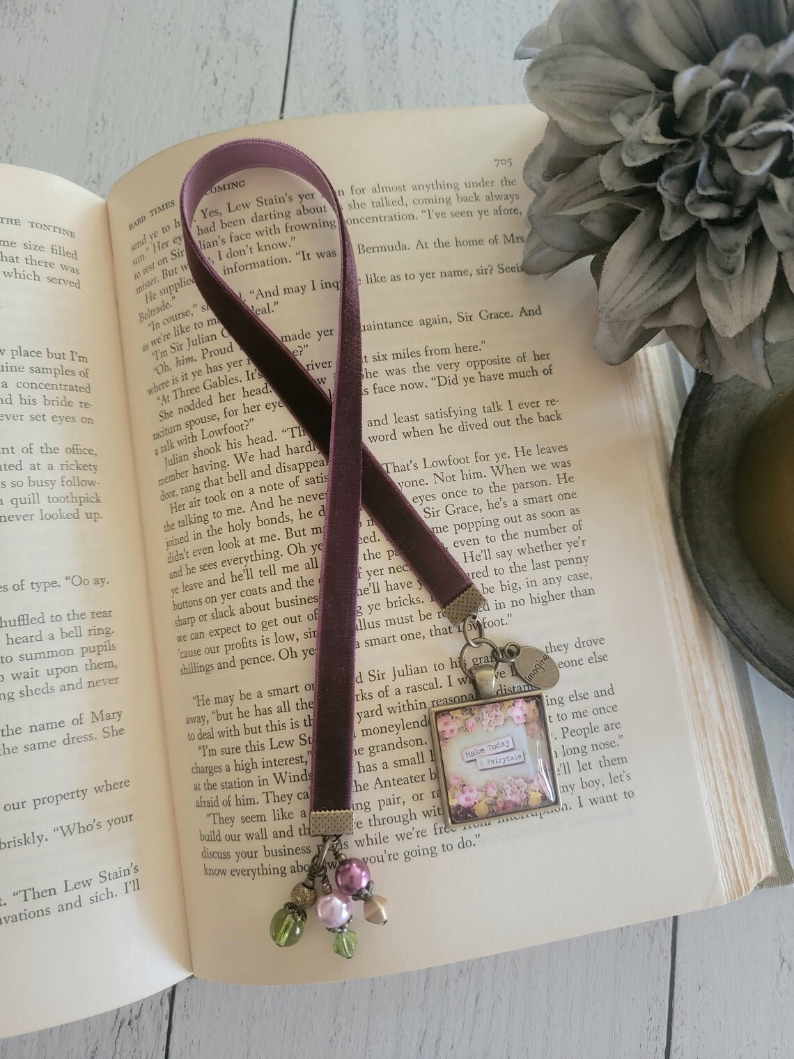 Fairytale Bookmark Fairy Tale Velvet Ribbon Page Holder Book - Etsy