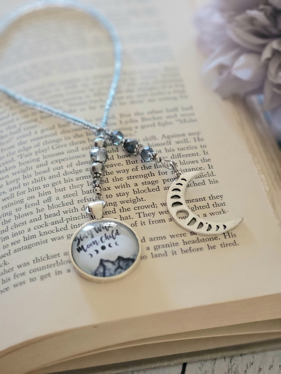 Moon Bookmark, Wild Child Boho Bookmark, Moon Child, Unique Reader Gift ...