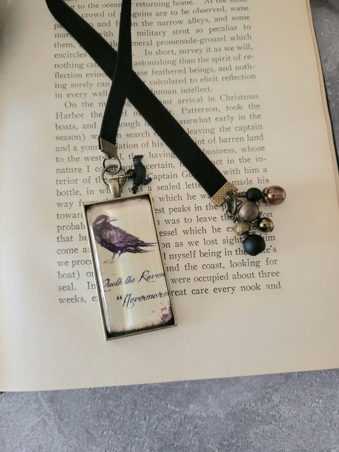 Raven Bookmark, Black Velvet Book Thong, Bookmarker, Teacher Gift - Etsy