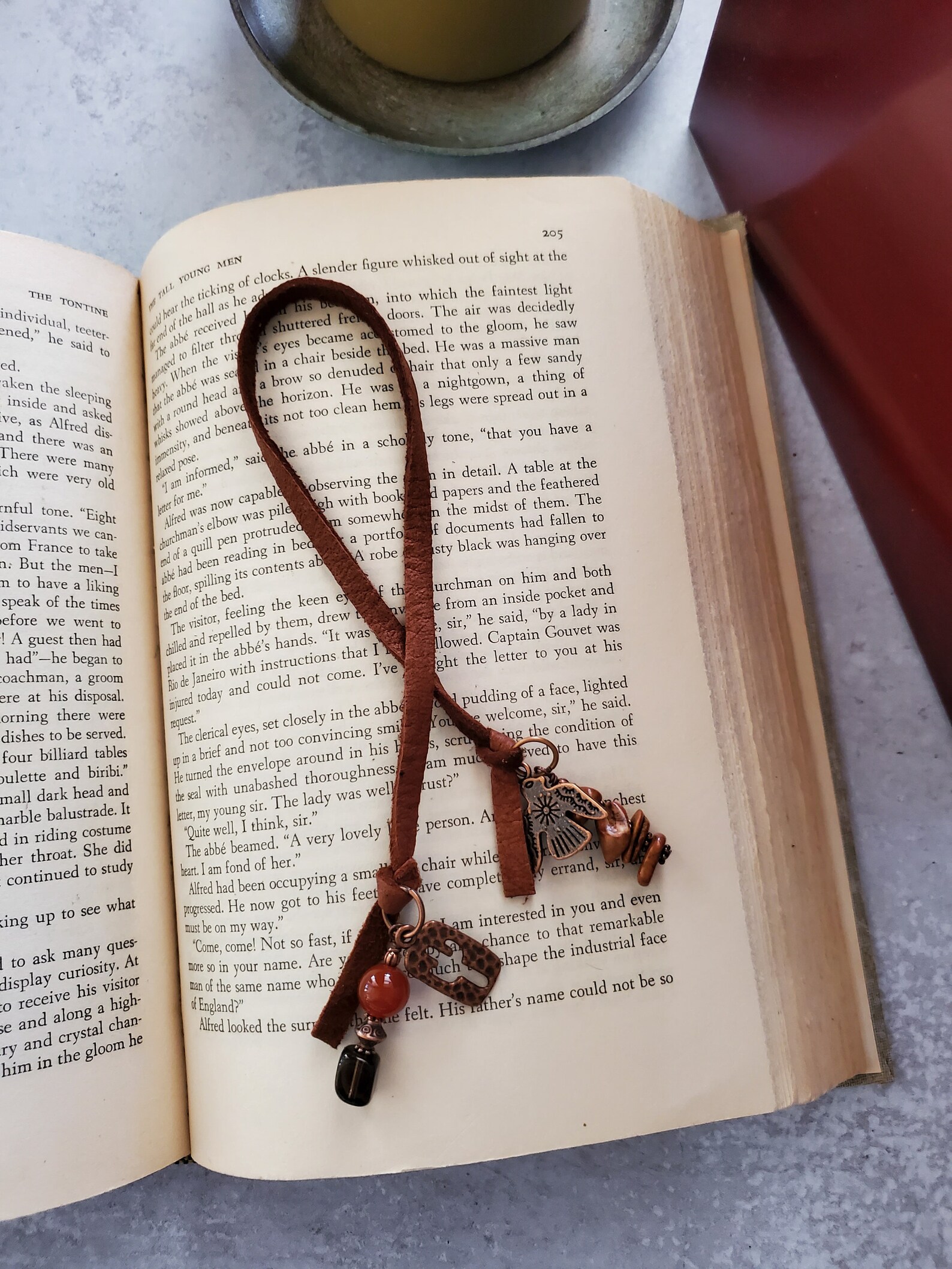 Leather Bookmark, Deerskin Bookmarker for Him, Rustic Bookmark ...