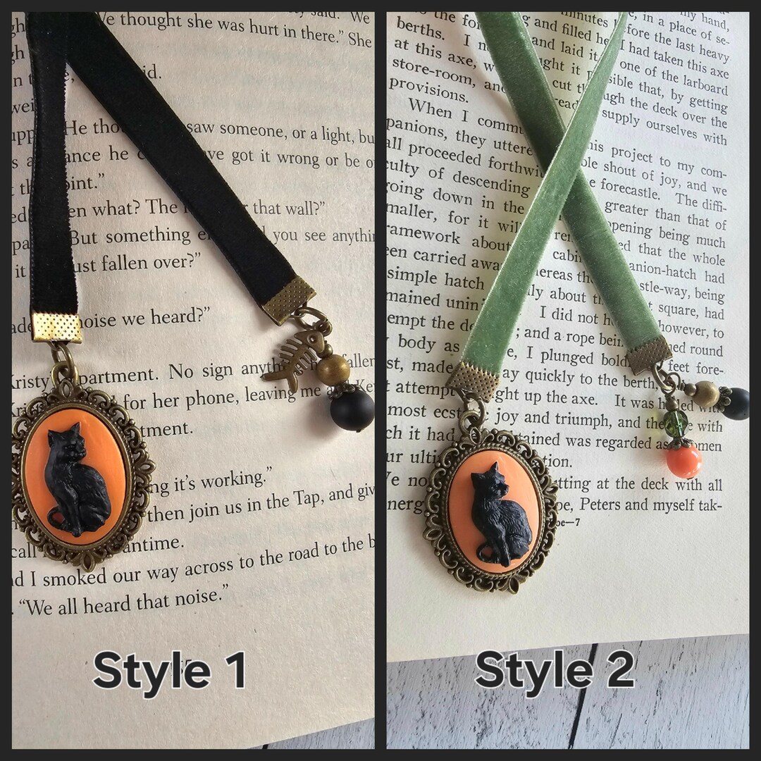 Black Cat Cameo Bookmark, Gothic Bookmark, Horror Lover or Reader Gift ...