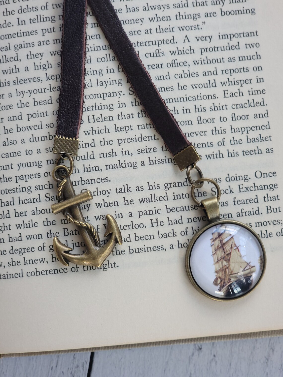 Sailing Ship Bookmark Vintage Style Leather Bookmarker - Etsy