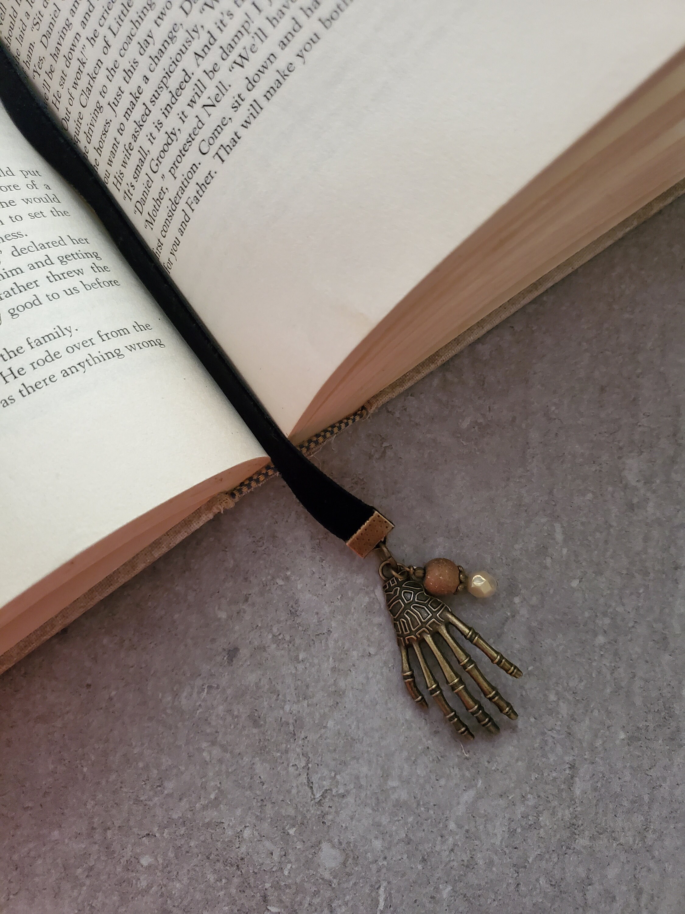 Skeleton Hand and Key Bookmark Gothic Bookmarker Goth Velvet | Etsy