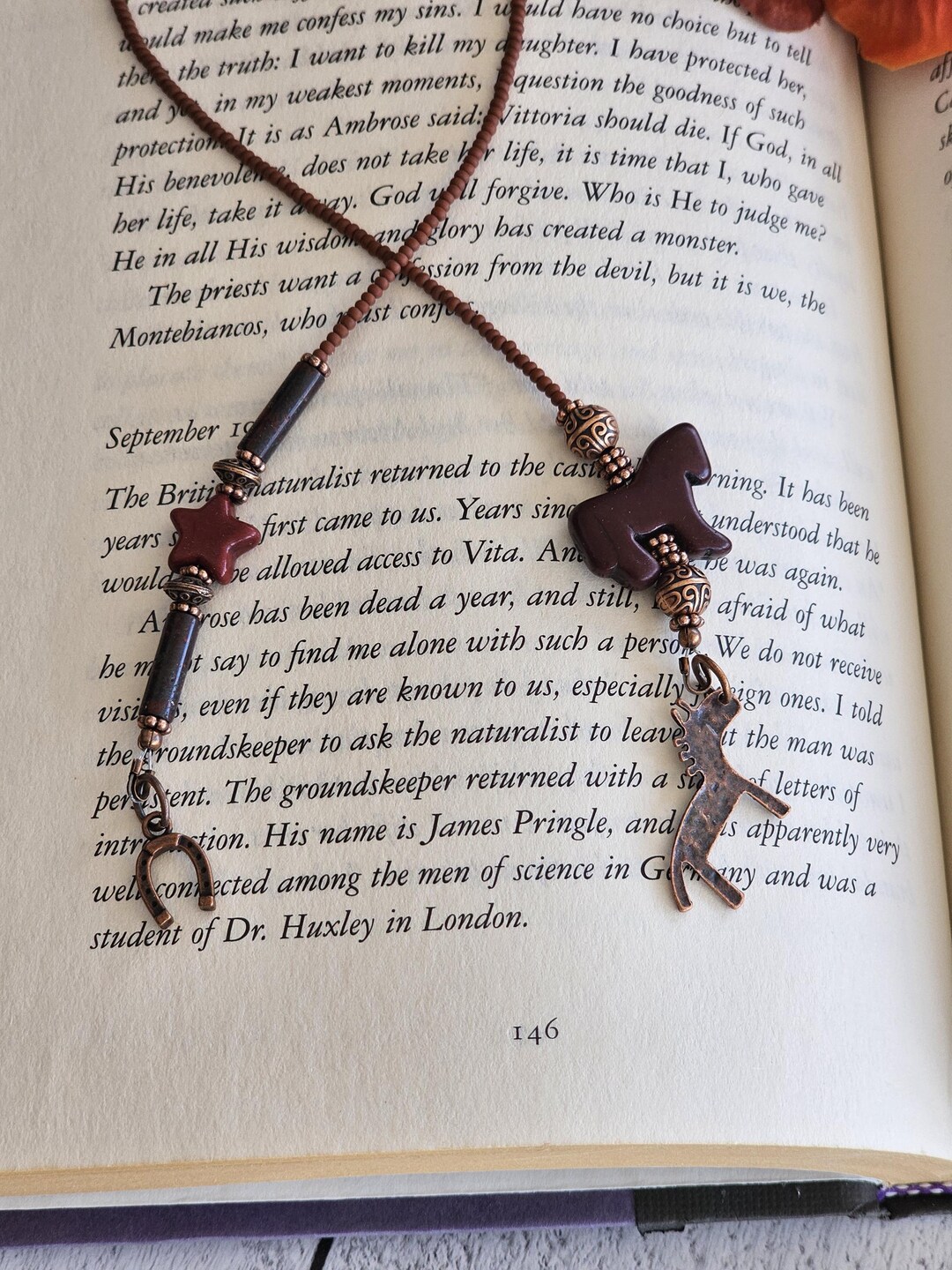 Obsidian Horse Bookmark, Western Gemstone Book Lover Gift - Etsy