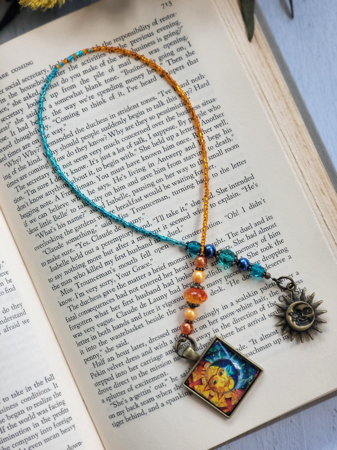 Ombre Sunset Bookmark Unique Sun and Moon Bookmarker - Etsy
