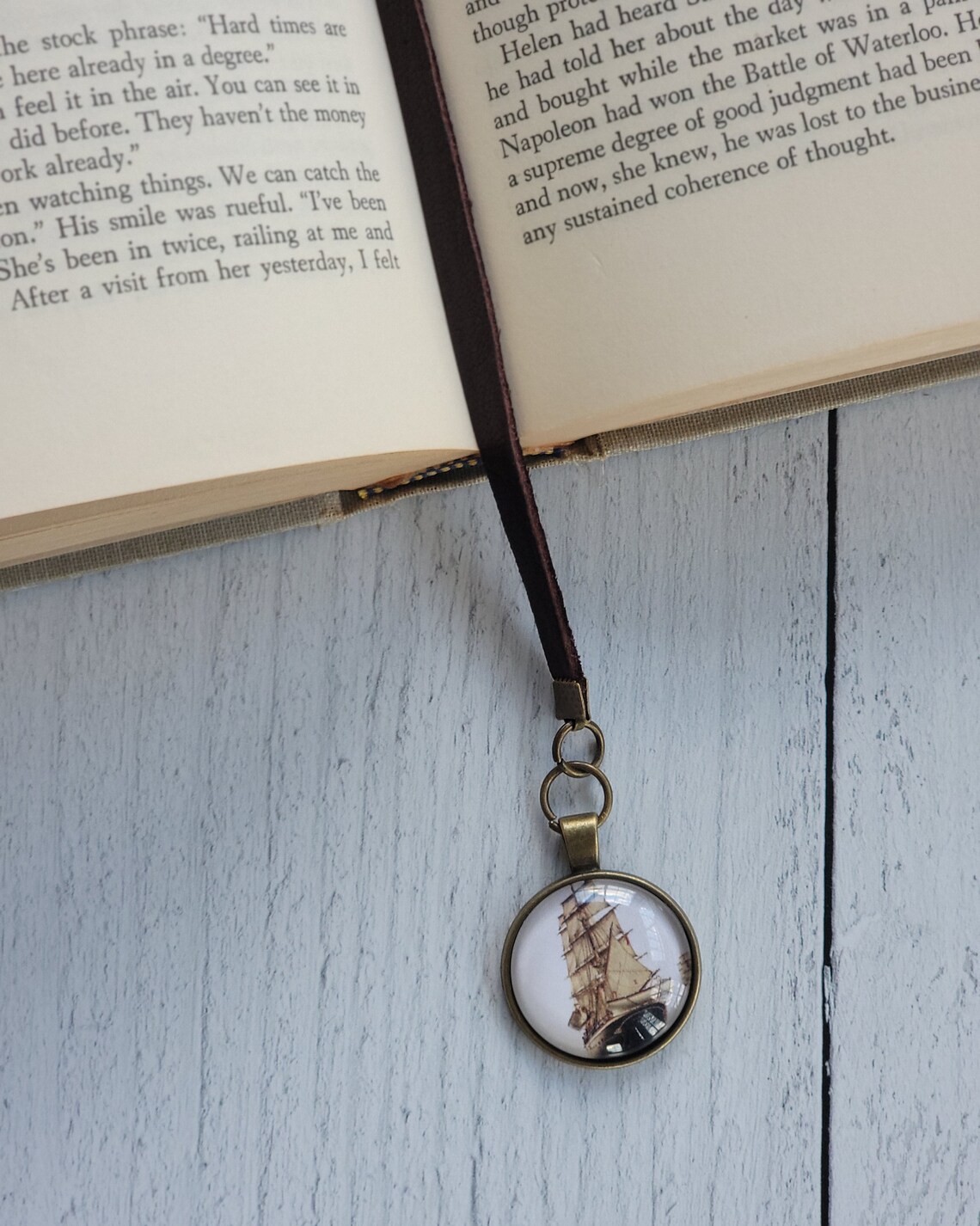 Sailing Ship Bookmark Vintage Style Leather Bookmarker - Etsy