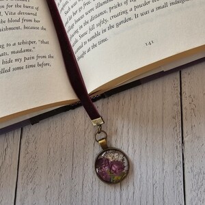 Velvet Ribbon Bookmark, Violet Roses Bookmarker, Purple Reader Gift ...