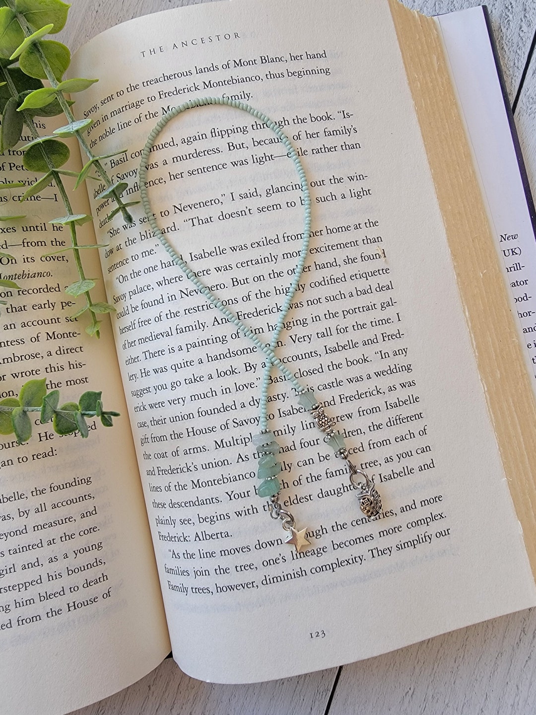 Minimal Style Beaded Bookmark With Aventurine Stone Star Bead and ...